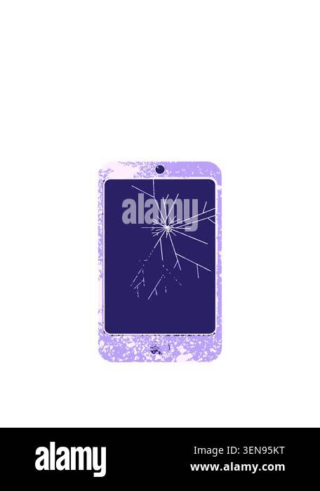 stretching up animation of cracked cell phone graphic Stock Video ...