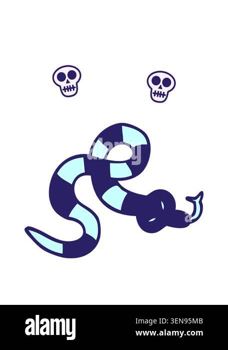 spinning skulls animation of cartoon doodle poisonous snake Stock Video ...