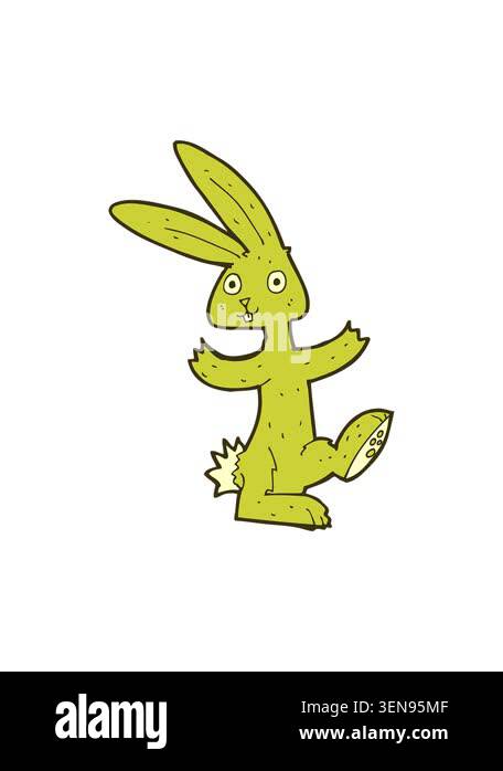 changing color animation of cartoon rabbit character Stock Video ...