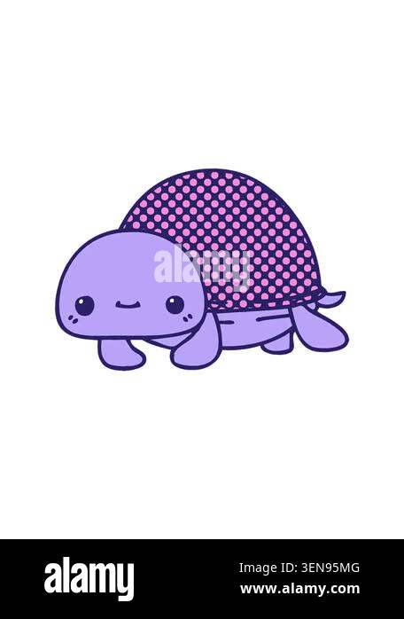popping motion animation of comic book style quirky cartoon turtle ...