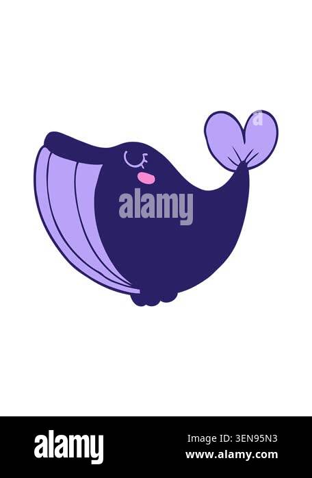 attention grabbing animation of cartoon whale drawing Stock Video ...