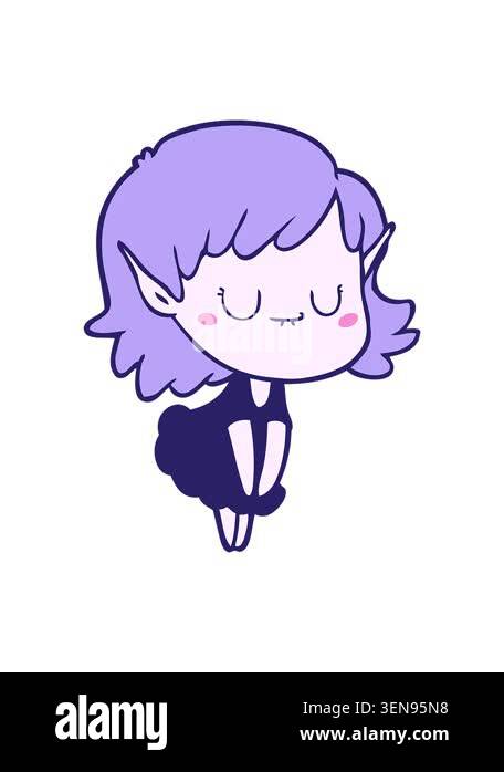 bobbing motion animation of happy cartoon elf girl wearing dress Stock ...