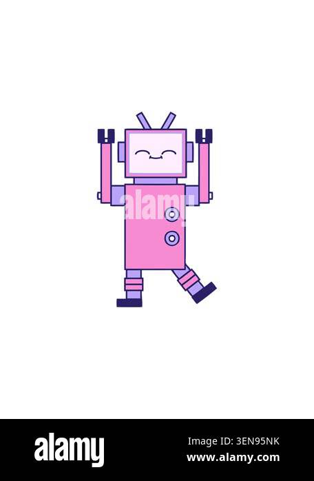 radioactive glowing animation of cartoon of a robot image Stock Video ...