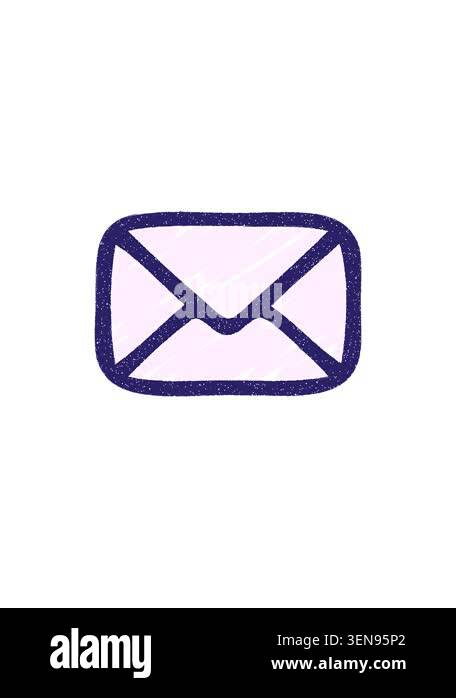 radioactive glowing animation of cartoon Mail Symbol Chalk Drawing ...
