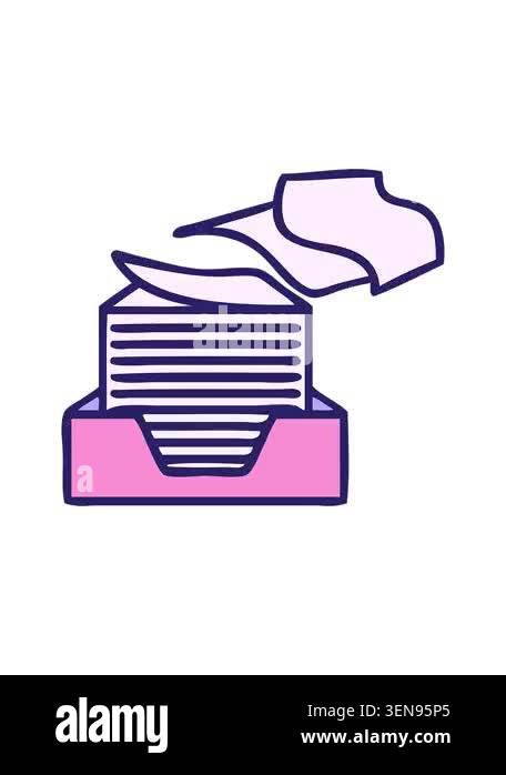 shivering motion animation of cute cartoon of a stack of office papers ...