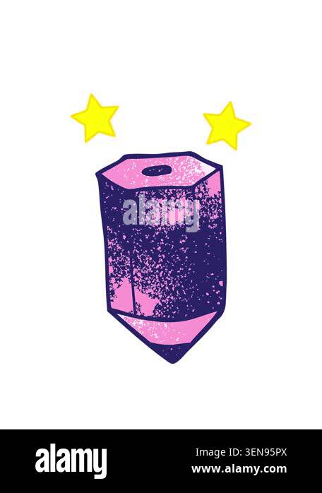 spinning stars animation of cartoon doodle of colored pencil Stock ...