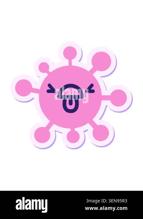 shivering motion animation of disgusted virus sticker Stock Video ...