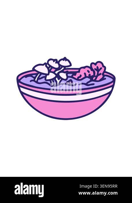 attention grabbing animation of a marinated mushrooms in japanese bowl ...