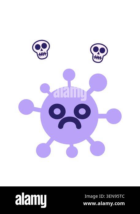 spinning skulls animation of unhappy virus Stock Video Footage - Alamy