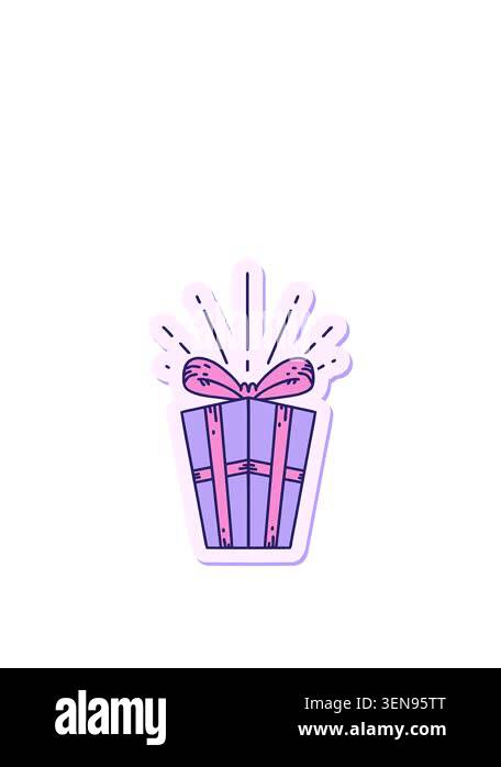 stretching up animation of cartoon sticker of a tattoo style christmas ...