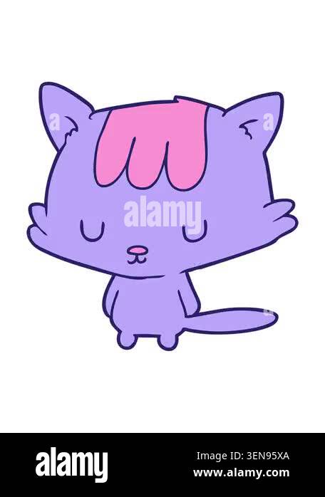 shivering motion animation of a fun drawing of a cartoon cat Stock ...