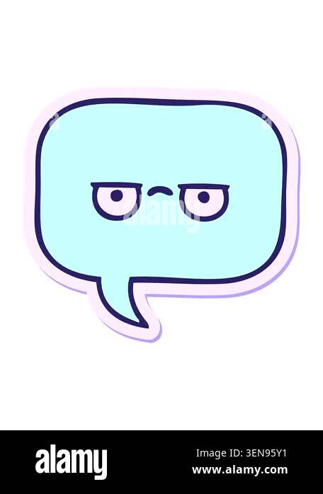 vibrating motion animation of sticker of a cute cartoon speech bubble ...