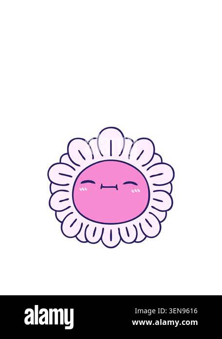 jumping motion animation of quirky cartoon flower design Stock Video ...