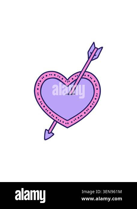 attention grabbing animation of tattoo style doodle of an arrow and ...