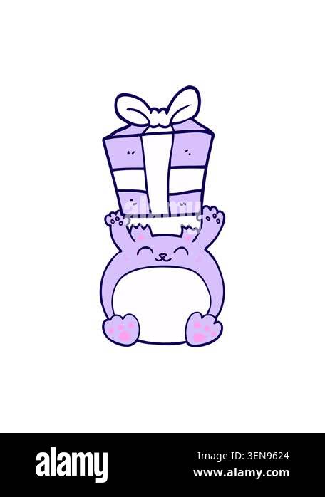 neon light effect animation of cute cartoon christmas bear Stock Video ...