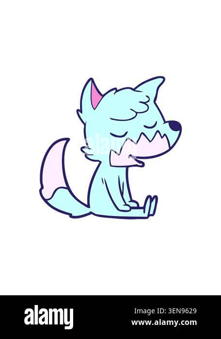 sales flash animation of friendly cartoon sitting fox Stock Video ...