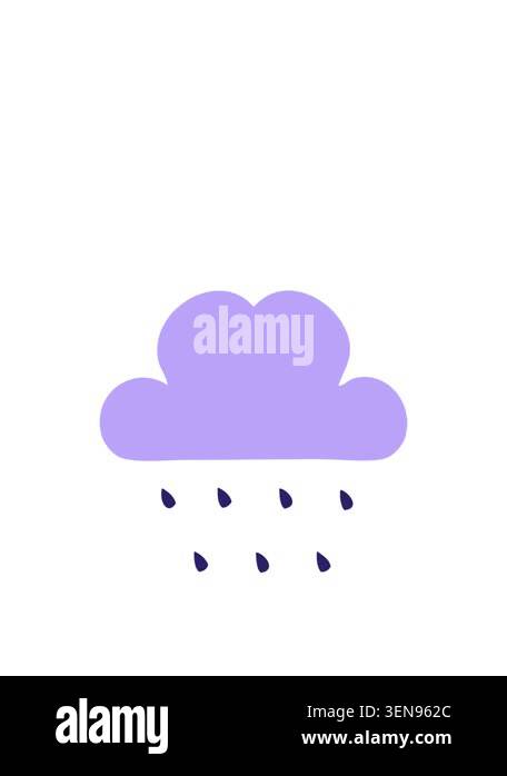 stretching up animation of rain cloud symbol icon Stock Video Footage ...