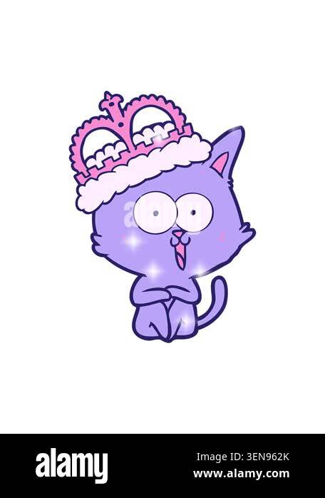 glitter effect animation of funny cartoon cat Stock Video Footage - Alamy