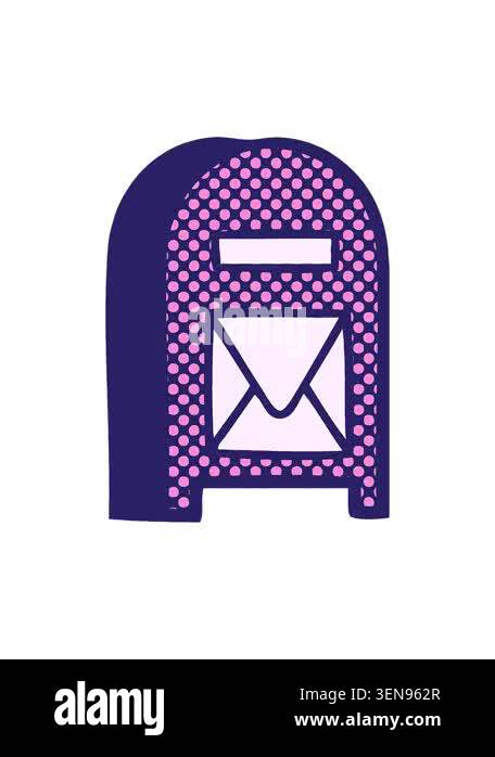 pixelize effect animation of comic book style cartoon of a mail box ...