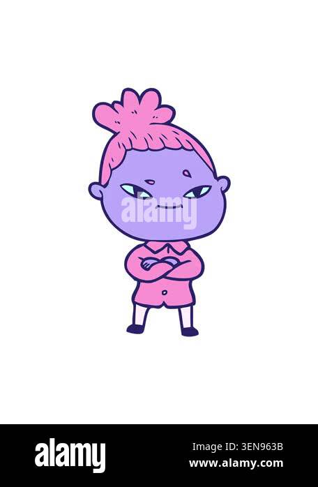 vibrating motion animation of cartoon drawing of a woman Stock Video ...