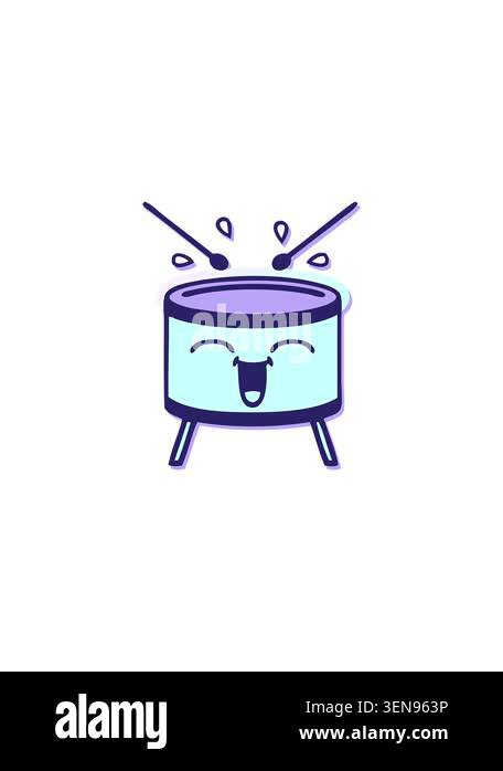 splitting effect animation of distressed sticker of a cute cartoon ...