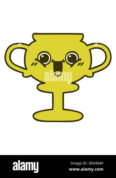 changing color animation of cute cartoon of a trophy Stock Video ...
