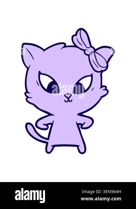 neon light effect animation of a cartoon kitten Stock Video Footage - Alamy