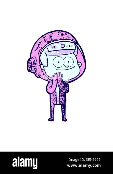 neon light effect animation of a happy astronaut cartoon Stock Video ...