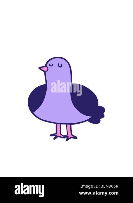 bobbing motion animation of cartoon of a bright cute bird Stock Video ...
