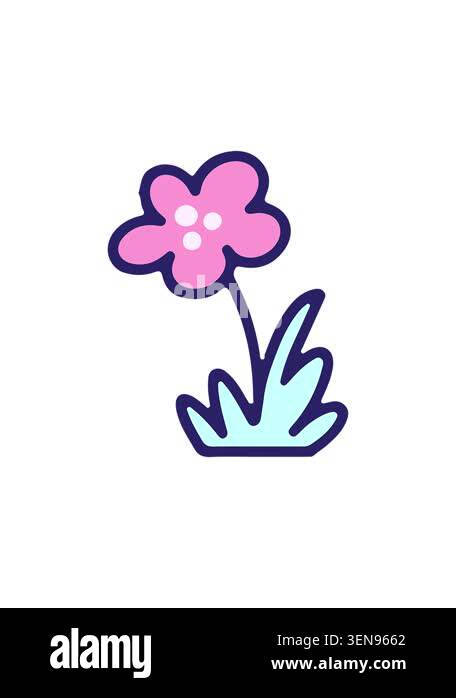 splitting effect animation of drawing of a simple flower design Stock ...