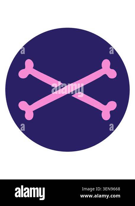 shivering motion animation of iconic tattoo style image of cross bones ...