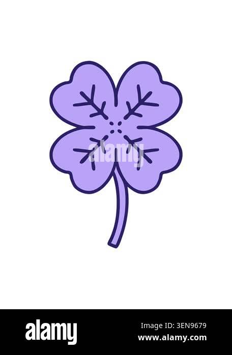 bob and pause animation of tattoo in traditional style of a 4 leaf ...