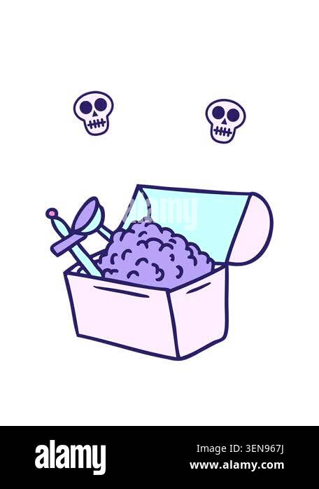 spinning skulls animation of hand drawn cartoon doodle of a treasure ...