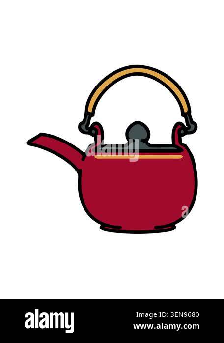 pressure popping animation of a traditional japanese tea pot cartoon ...