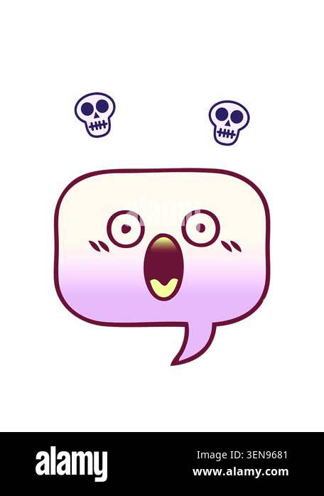 spinning skulls animation of gradient shaded cartoon of a speech bubble ...