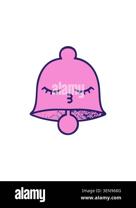radioactive glowing animation of retro grunge texture cartoon of a bell ...