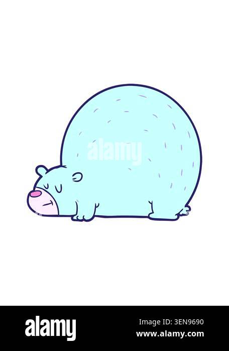 shine light effect animation of a polar bear neon cartoon Stock Video ...