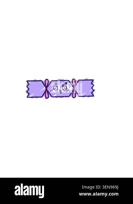 horizontally vibrating animation of a Christmas Cracker Chalk Drawing ...