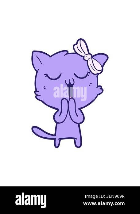 pressure popping animation of a cartoon of neon cat Stock Video Footage ...