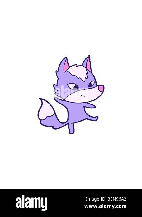 flashy sales animation of friendly cartoon wolf dancing Stock Video ...