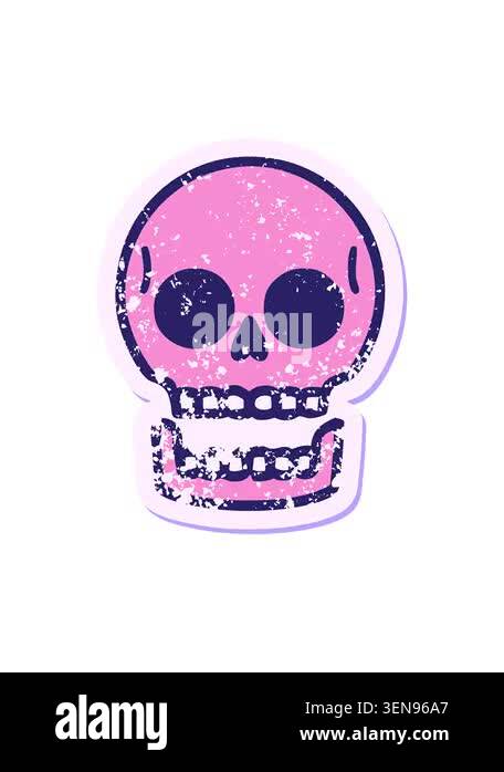 attention grabbing animation of iconic distressed sticker tattoo style ...