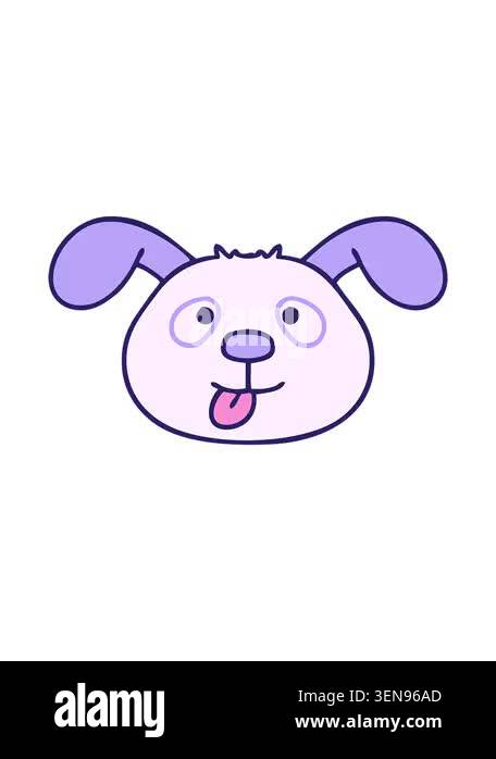 shivering motion animation of a quirky cartoon dog face Stock Video ...