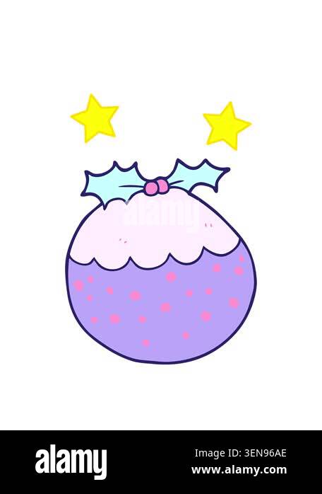 spinning stars animation of christmas pudding illustration Stock Video ...