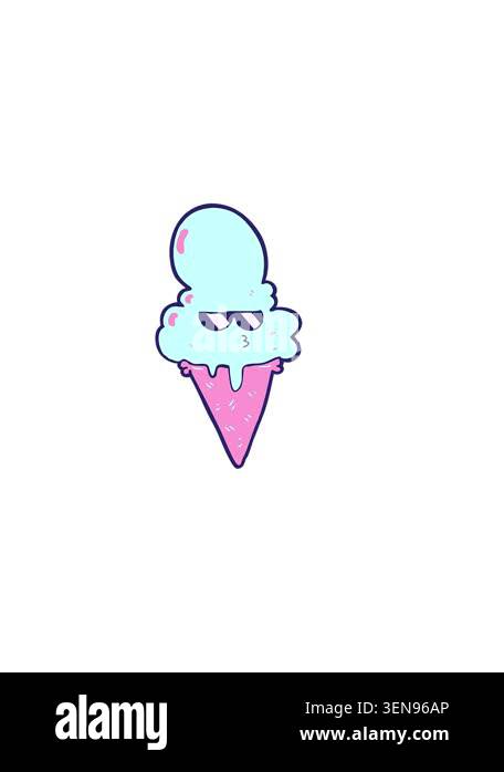 horizontally vibrating animation of cartoon cool ice cream Stock Video ...