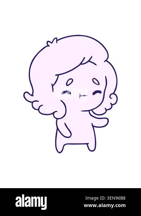 bobbing motion animation of textured cartoon illustration of a kawaii ...