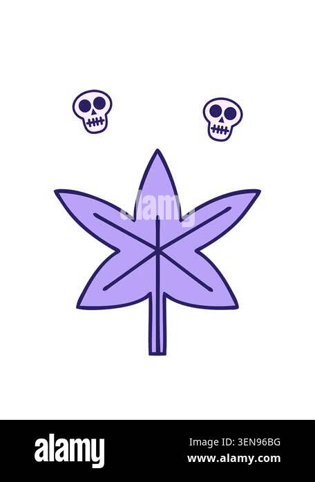 spinning skulls animation of cute cartoon of a autumn leaf Stock Video ...