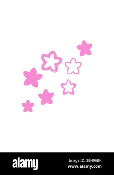radioactive glowing animation of multiple flowers form a japnese floral ...