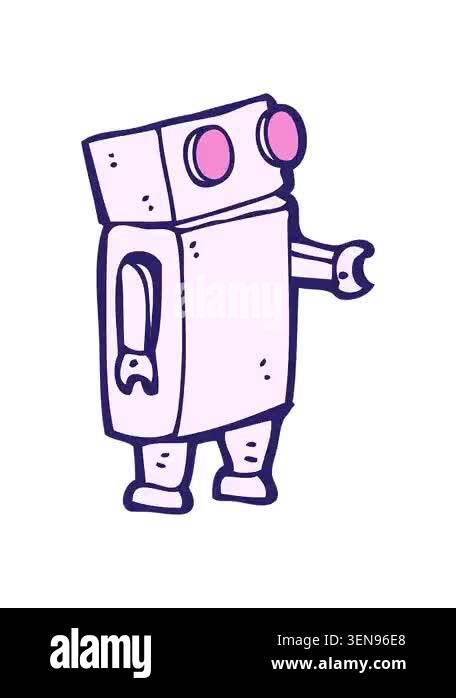 shivering motion animation of cartoon cyborg image Stock Video Footage ...