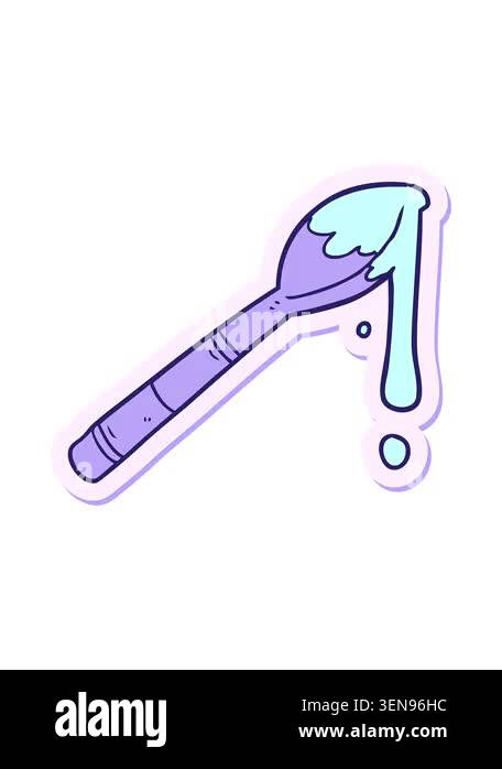 pixelize effect animation of sticker of a cartoon spoonful of honey ...