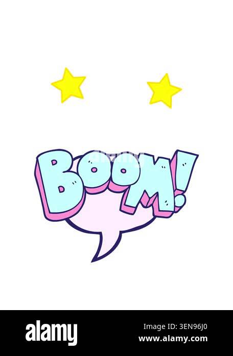 spinning stars animation of freehand drawn speech bubble cartoon boom ...